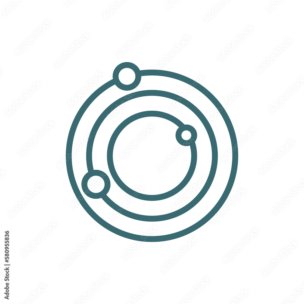 atomic orbitals icon. Thin line atomic orbitals icon from education and ...