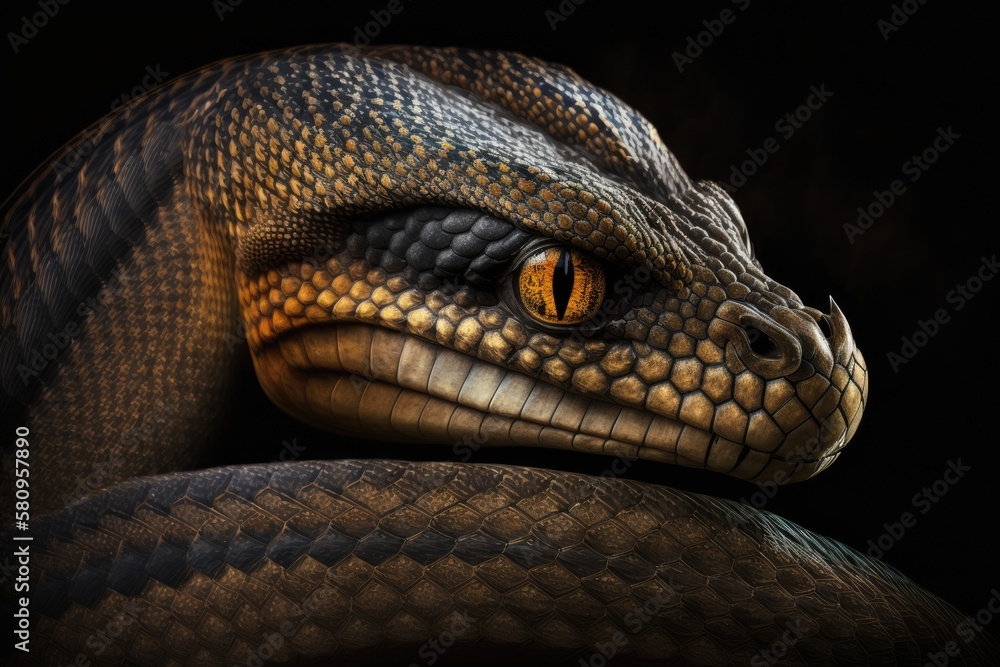 King cobra snake's head in closeup, as well as its face and other ...