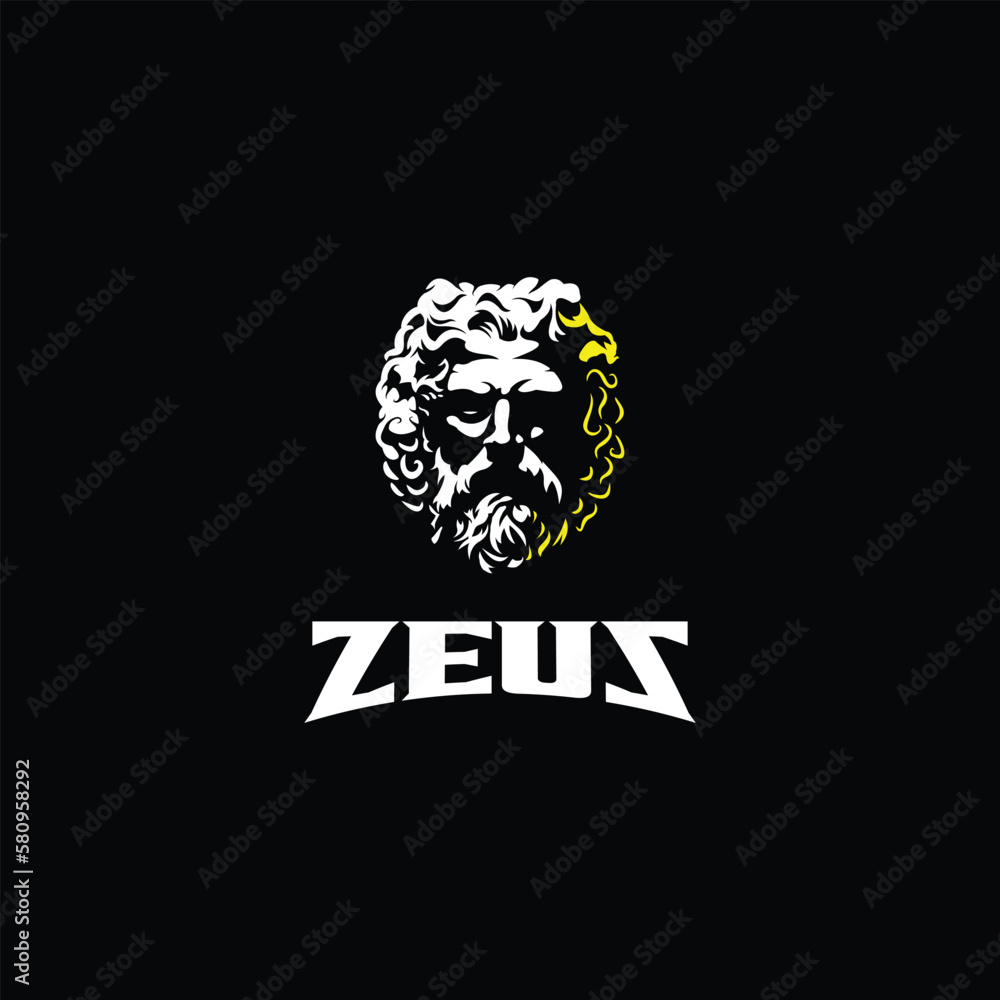head of Greek god Zeus logo illustration Stock Vector | Adobe Stock