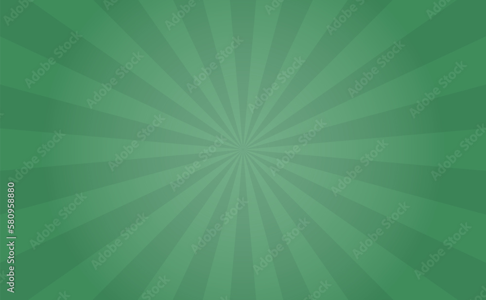 Abstract explosion background in gradient green color. Sun glare effect ...