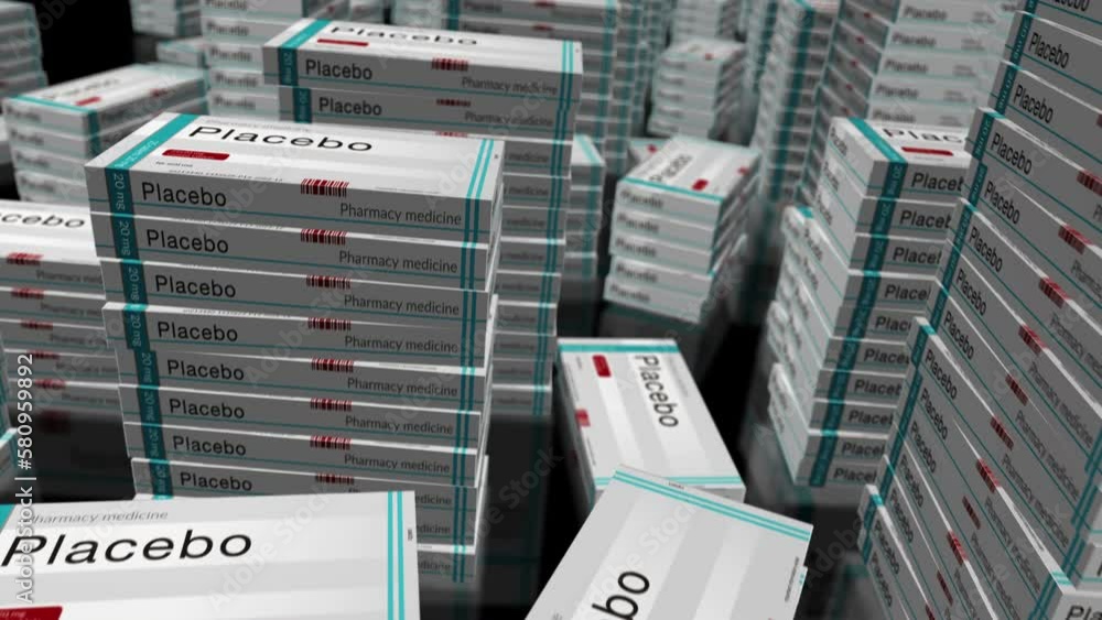 Placebo tablets box. Emergency painkiller, headache analgesic and ...