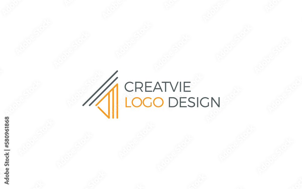 Lettermark logo of letter A is made with lines in a simple and modern ...