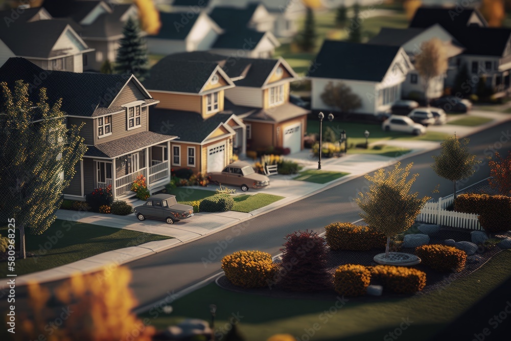 Hyper-detailed architecture in an epic suburban neighborhood: Unreal ...