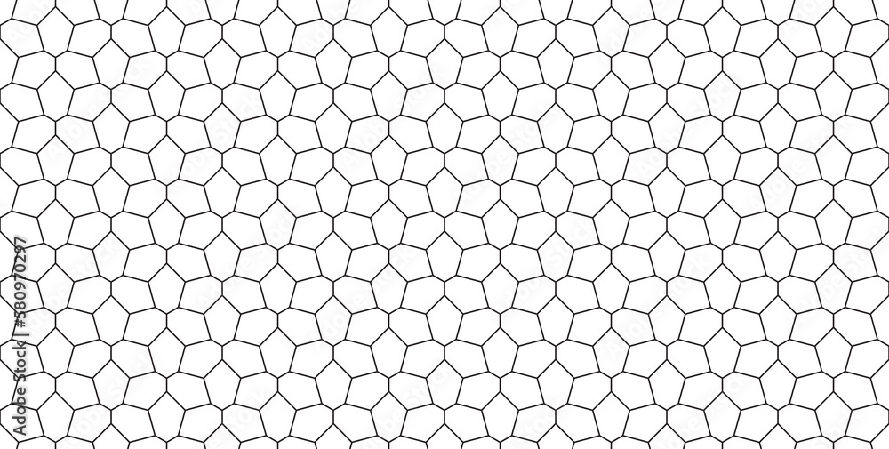 Vector seamless floor pavement tessellation. Pentagon grid shape ...