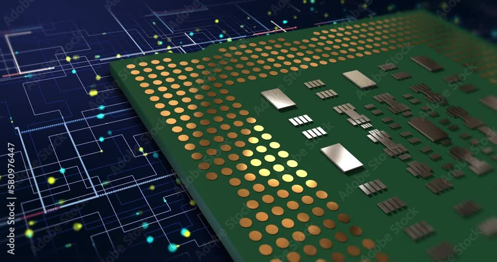 Advanced Powerful CPU Processor Analyzing Data Flow. Futuristic AI ...