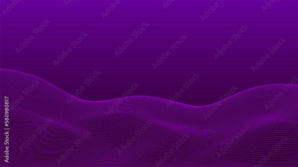 Vecteur Stock Dark background Purple Violet wave lines. Flowing waves ...