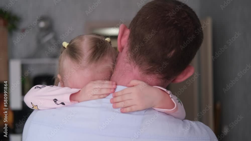 Father's Day. Close-up of a portrait of a father and his daughter ...