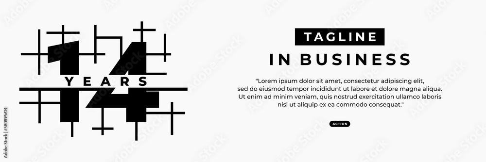 best 14 years vector or 14 years in business vector in flat style ...