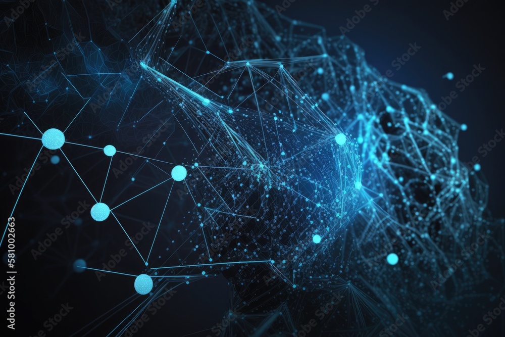 Abstract Background With Network Abstract Blue Network Concept Futuristic Technology