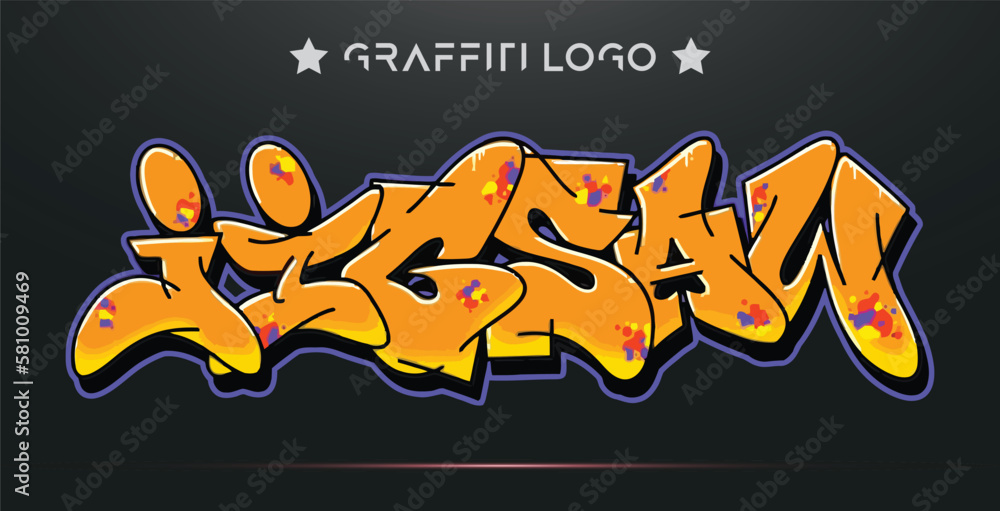 JIGSAW Graffiti street art style logo and text effect with background ...