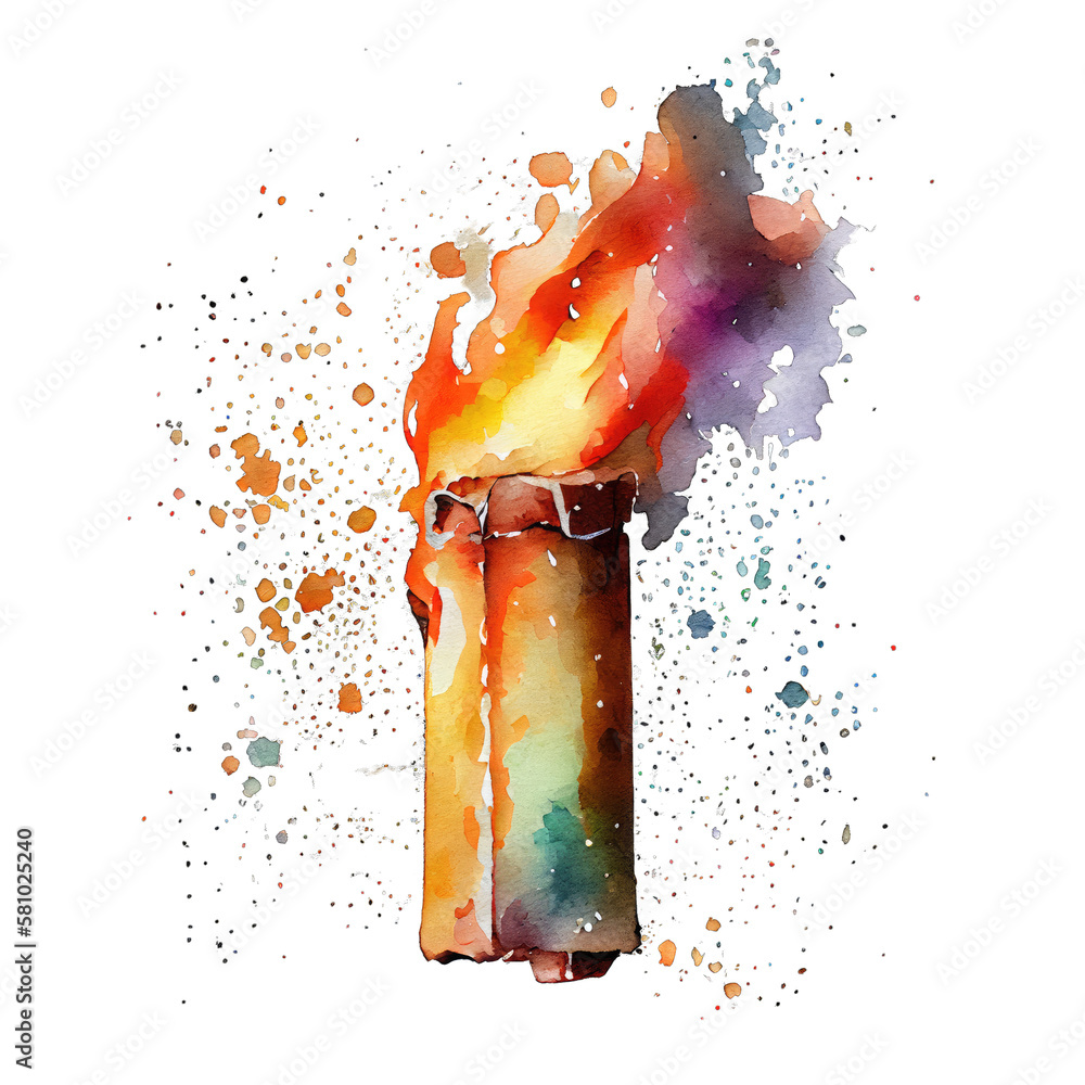 Watercolor Fire starter Clipart with Transparent background. Generative ...