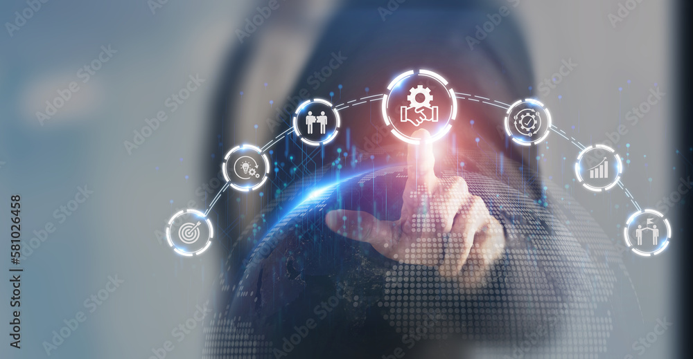 Business ecosystems and partnerships concept. Business collaboration ...