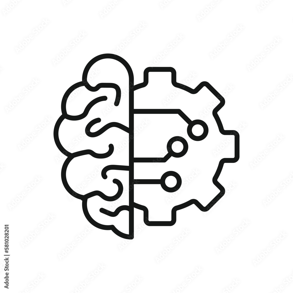 Editable Icon of Artificial Intelligence, Vector illustration isolated ...
