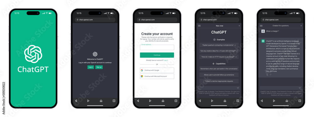 Chatgpt on the phone screen transparent background. Openai interface ...
