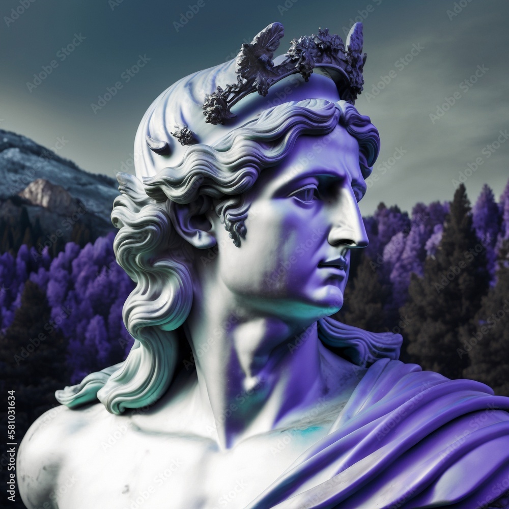 Vintage fantasy: Bust and marble head of the Apollo Belvedere ...