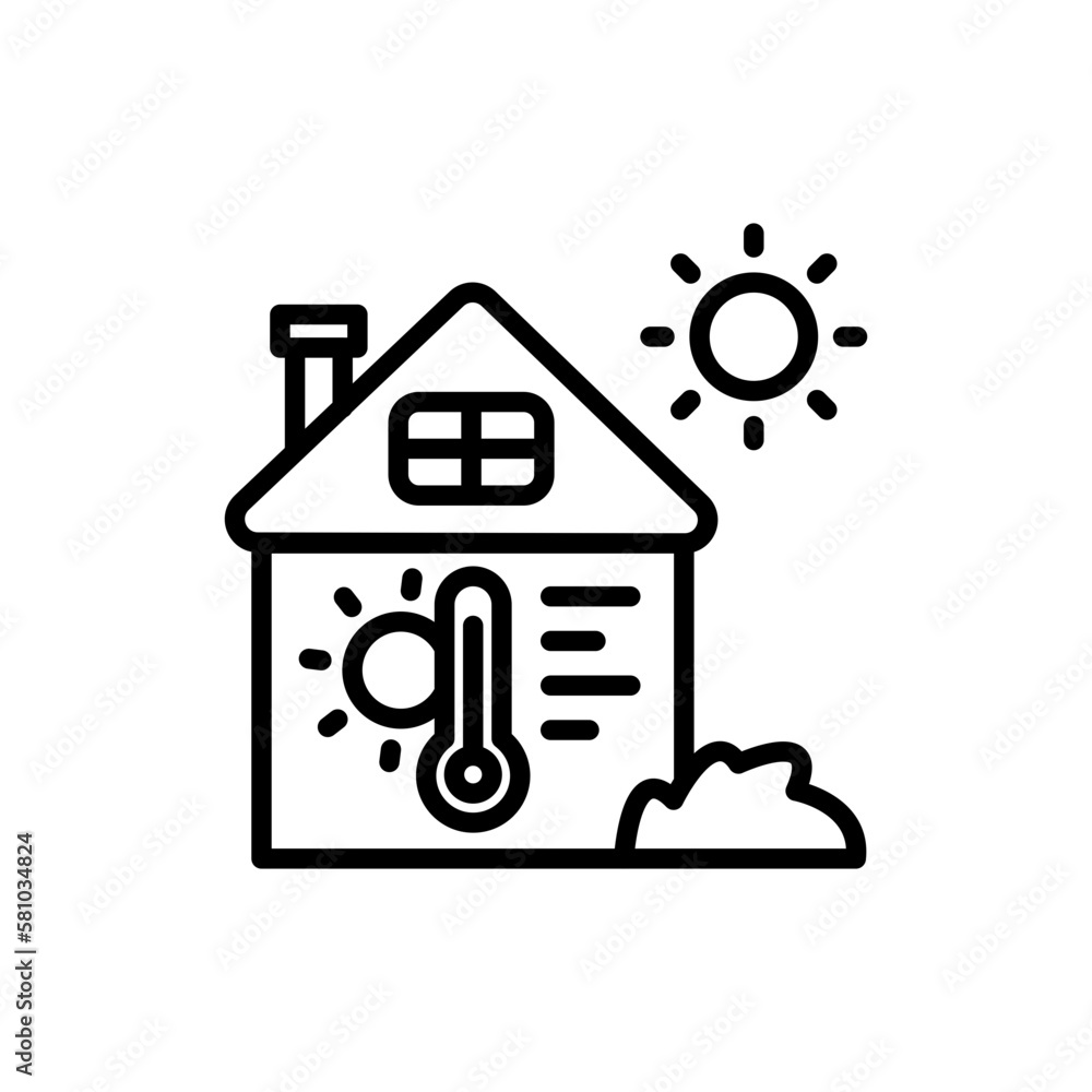 Warm House icon in vector. Illustration Stock Vector | Adobe Stock