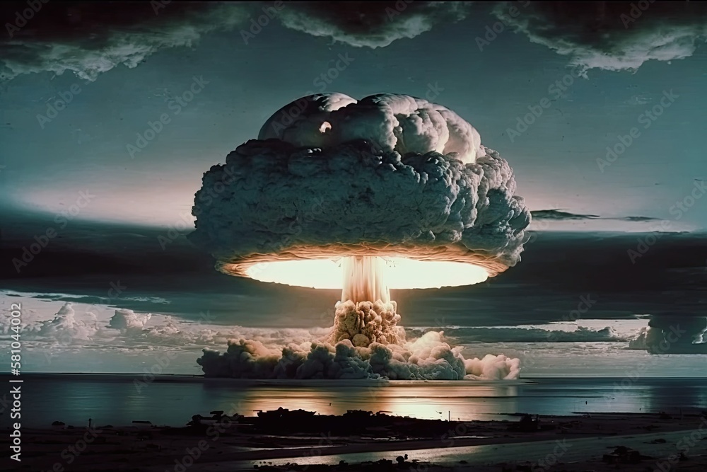 ww2 nuclear explosion, ai generated Stock Illustration | Adobe Stock