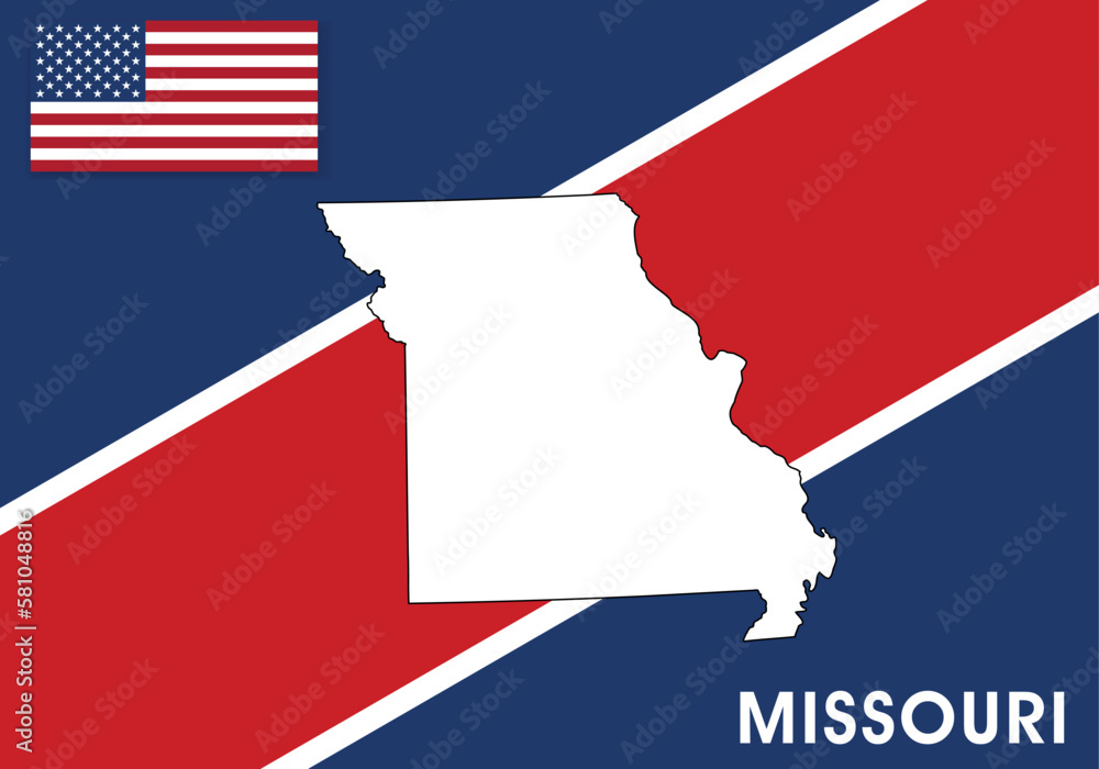 Missouri - USA, United States of America Map vector template. white ...