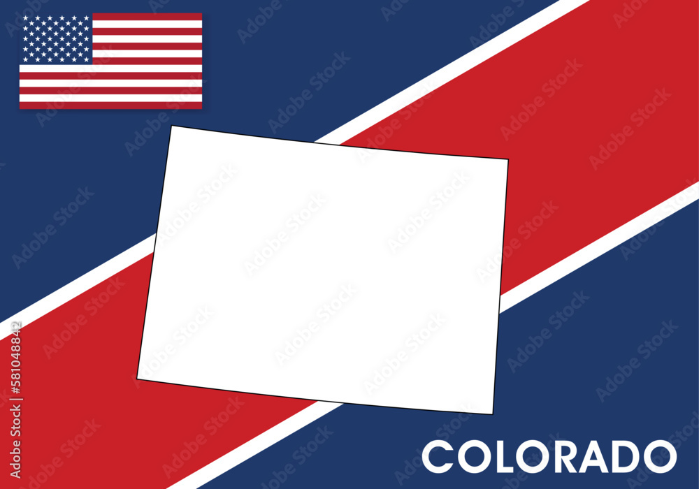 Colorado - USA, United States of America Map vector template. white ...