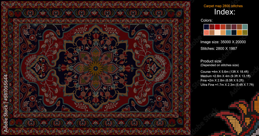 Carpet Map 78 2800 Stich Stock Illustration | Adobe Stock