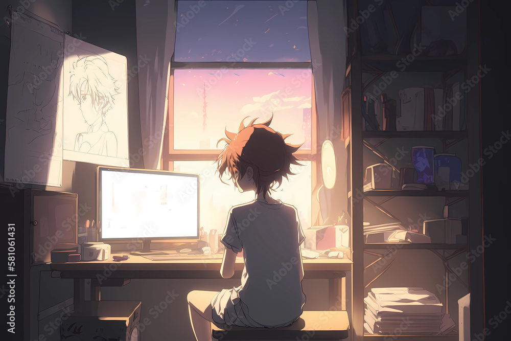 Anime Computer Screen