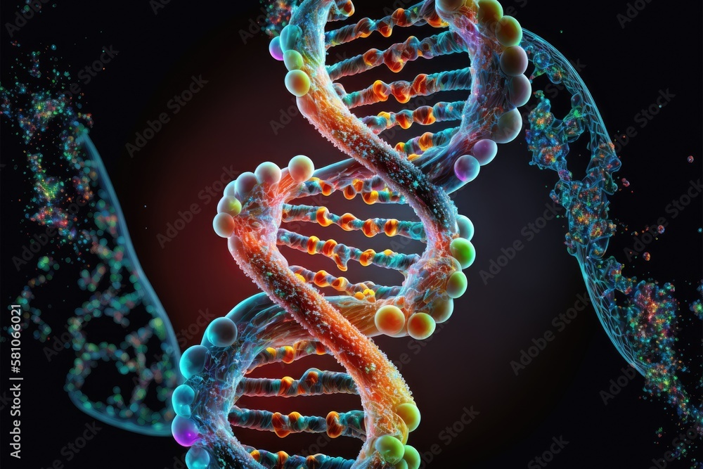 microscope image of human dna isolated during gene therapy research ...