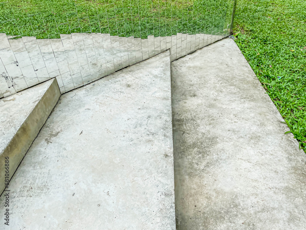 Abstract steps or stairs shape pattern, rough and dirty cement or ...