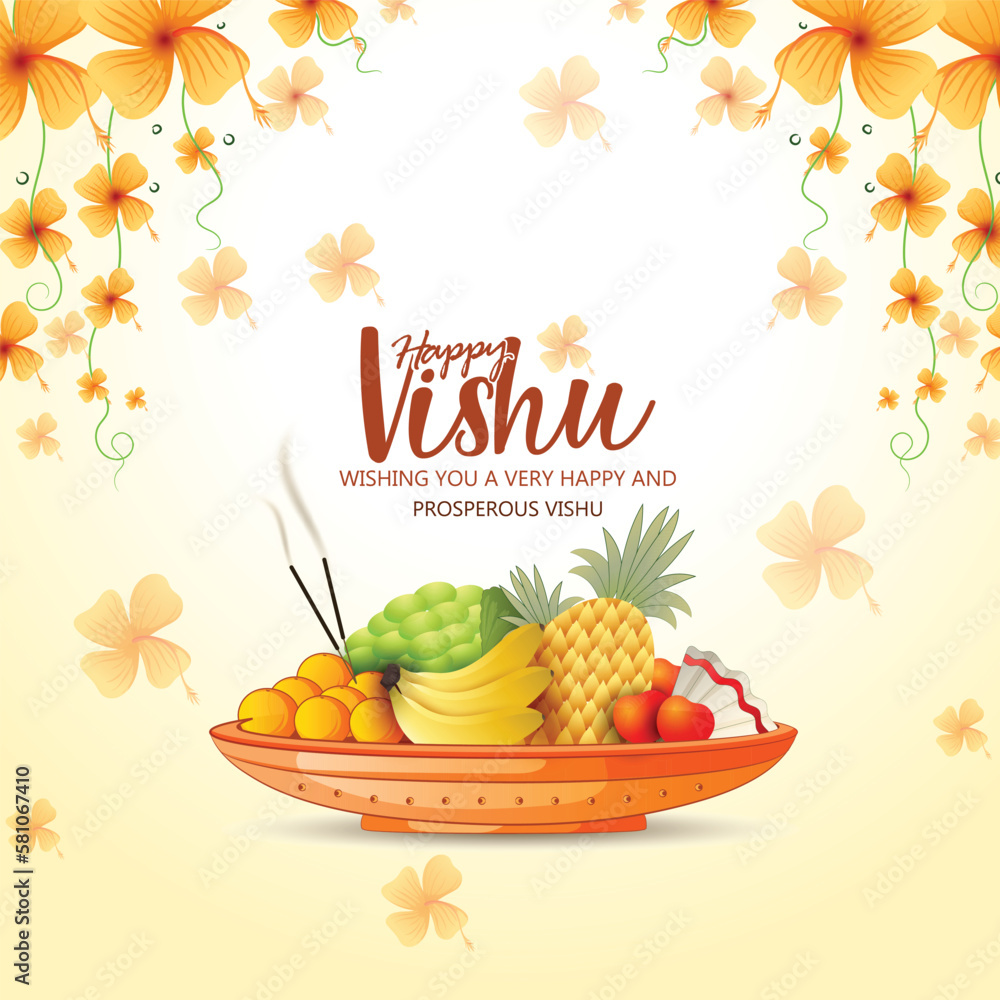vecter sketch of vishu festival for kerala new year (vishukkani) poster ...