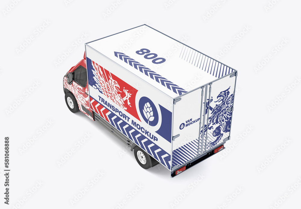 Comercial Box Truck Mockup Stock Template | Adobe Stock