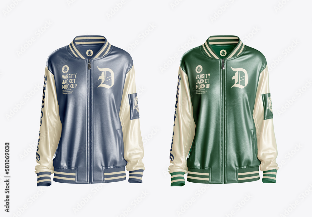 women's Zipped Bomber Jacket Mockup Stock Template | Adobe Stock