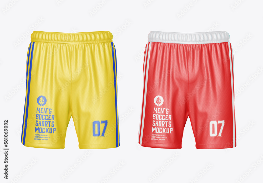 Soccer Men’s Sports Shorts Mockup Stock Template | Adobe Stock