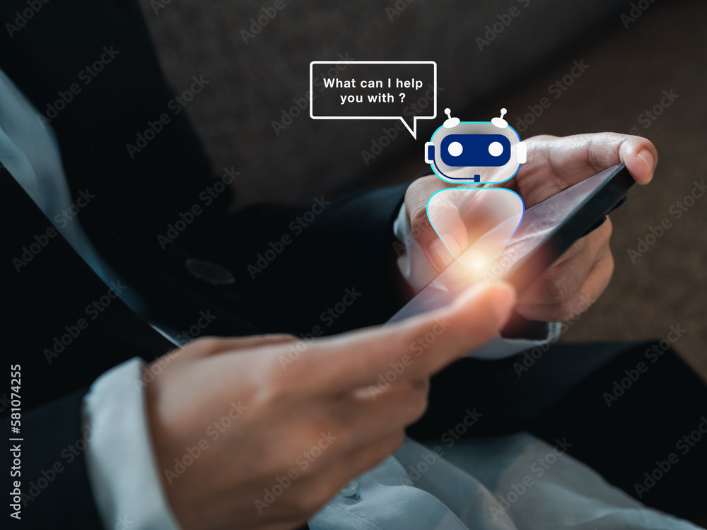 Foto de Artificial intelligence, AI chat bot technology concept ...