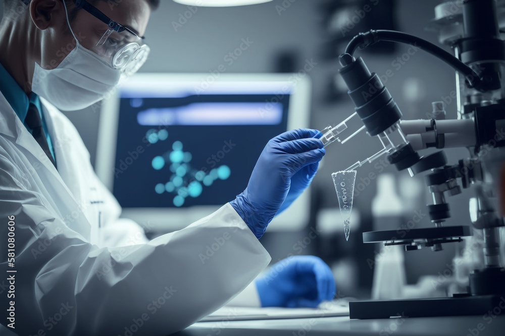 Doctor performing medical research in lab, Generative AI Stock ...