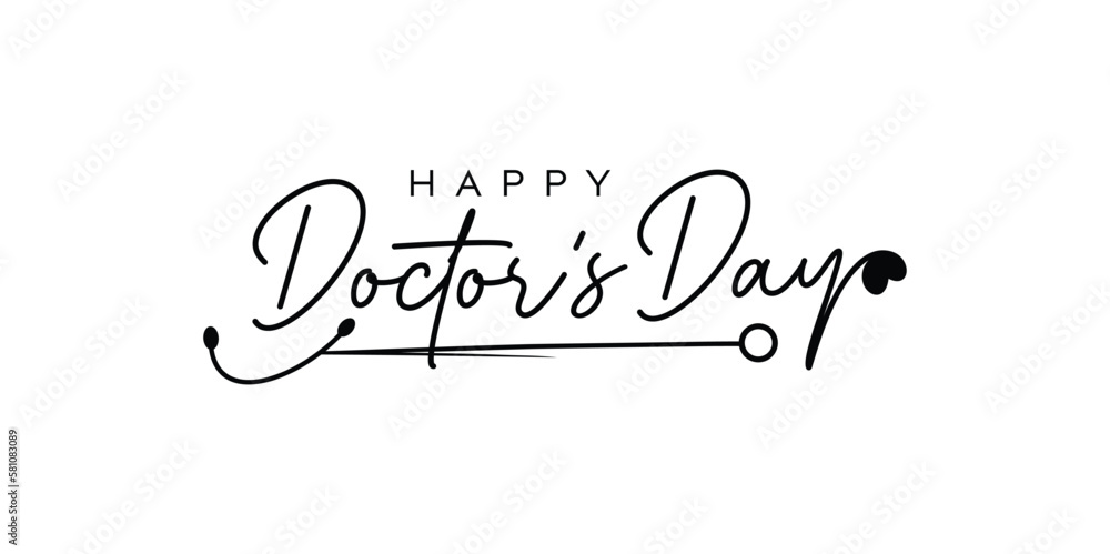 World, international or national happy Doctor's Day flat vector logo ...