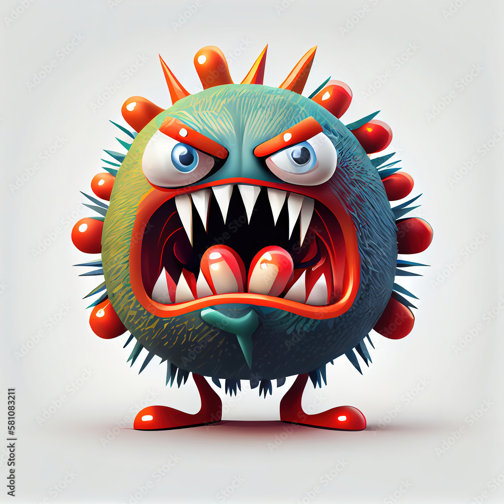 A Disturbingly Ugly and Frightening Cartoon Virus Capturing the Essence ...