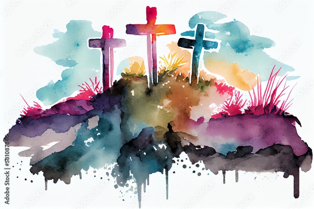Watercolor Illustration of a Abstract Art. Colorful Painting Art Of ...