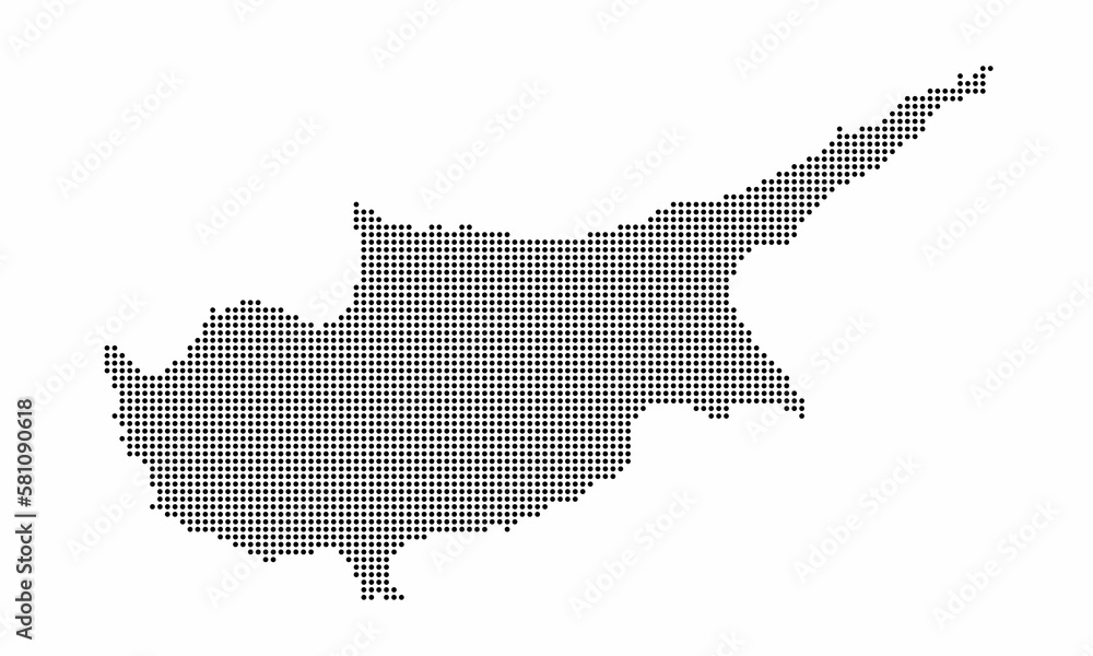 Cyprus dotted map with grunge texture in dot style. Abstract vector ...