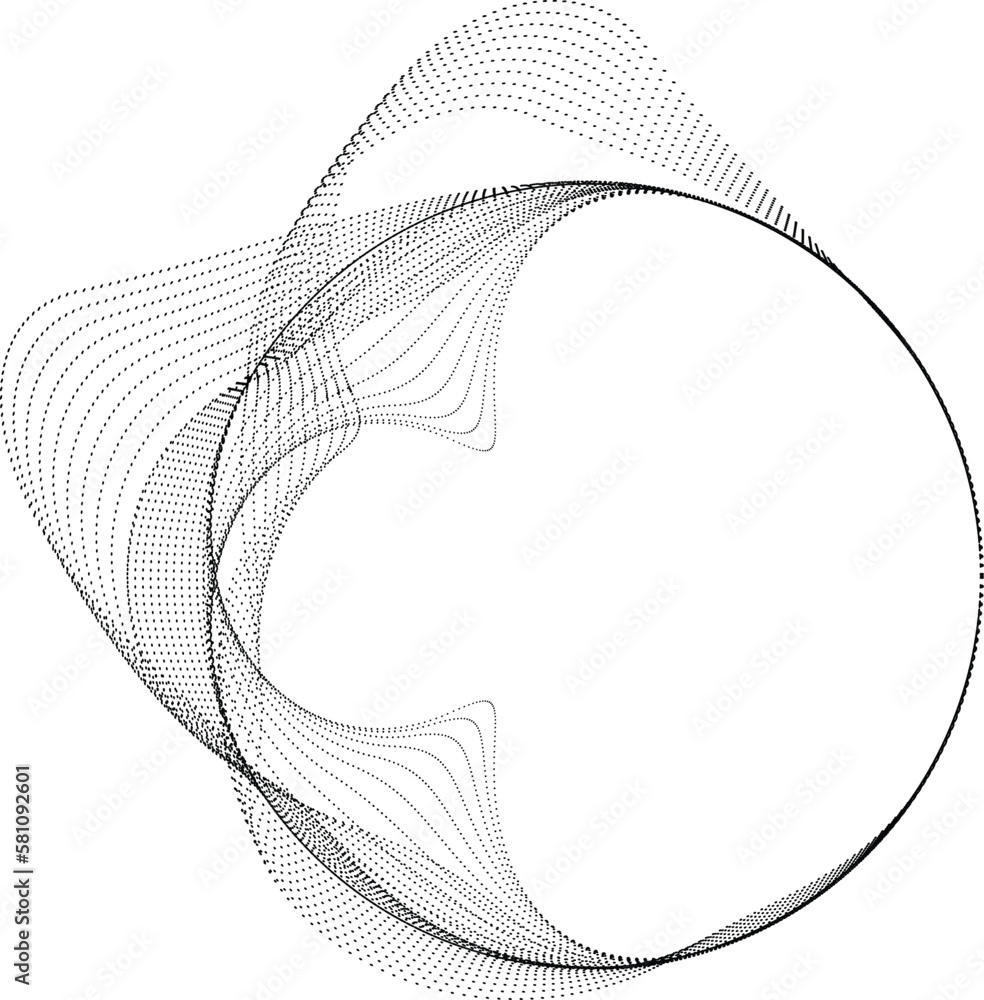 Abstract oval Lines Background with geometric circles . Vector rotating ...