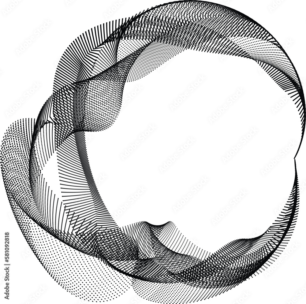 Abstract oval Lines Background with geometric circles . Vector rotating ...