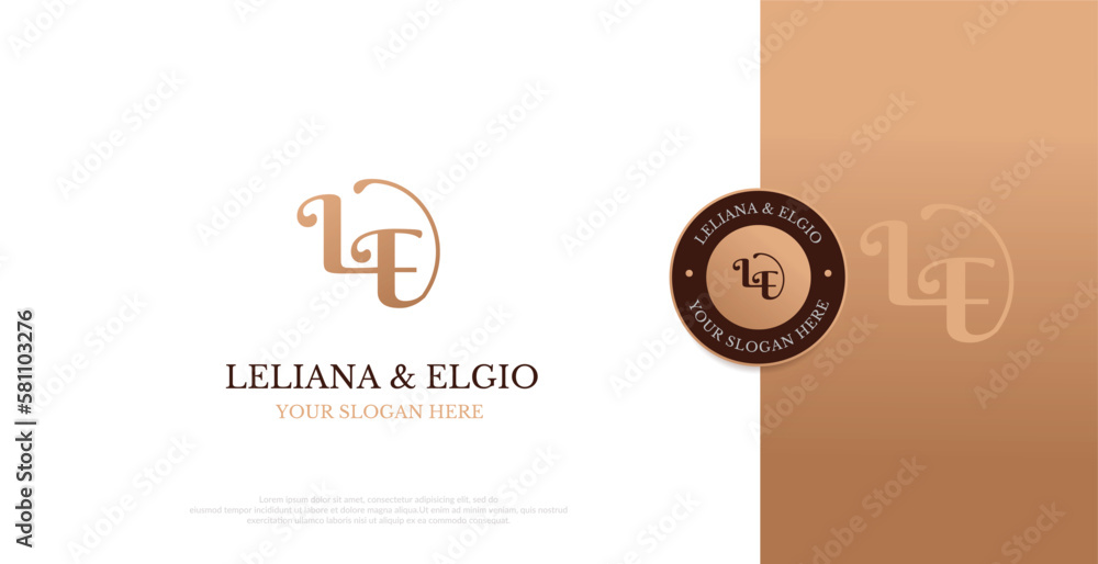 Initial LE Logo Design Vector Stock Vector | Adobe Stock