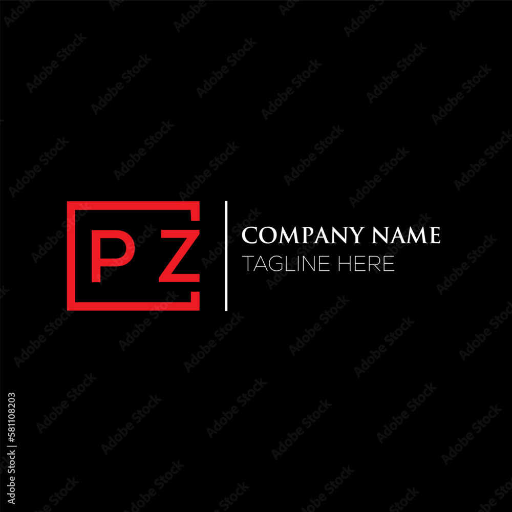 PZ letter logo design on black background. PZ creative initials letter ...