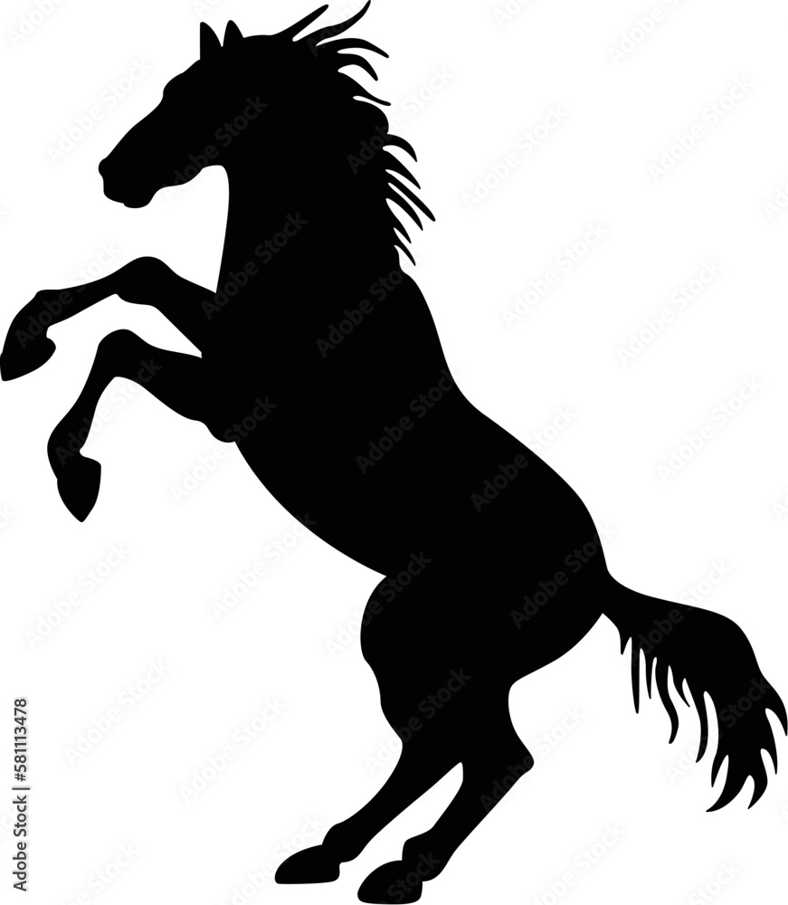 Horse Stallion On Hind Legs Cutfile, cricut ,silhouette, SVG, EPS, JPEG ...