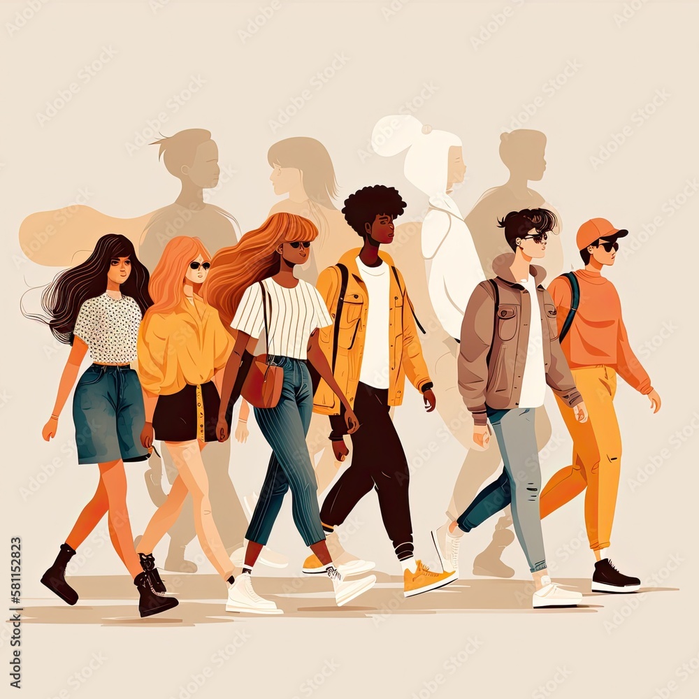 social friends group of colleagues working together for common goal ...