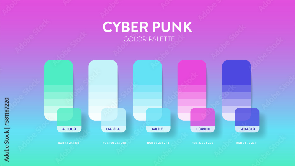 Grafika wektorowa Stock: Color palette in colour theme collections ...