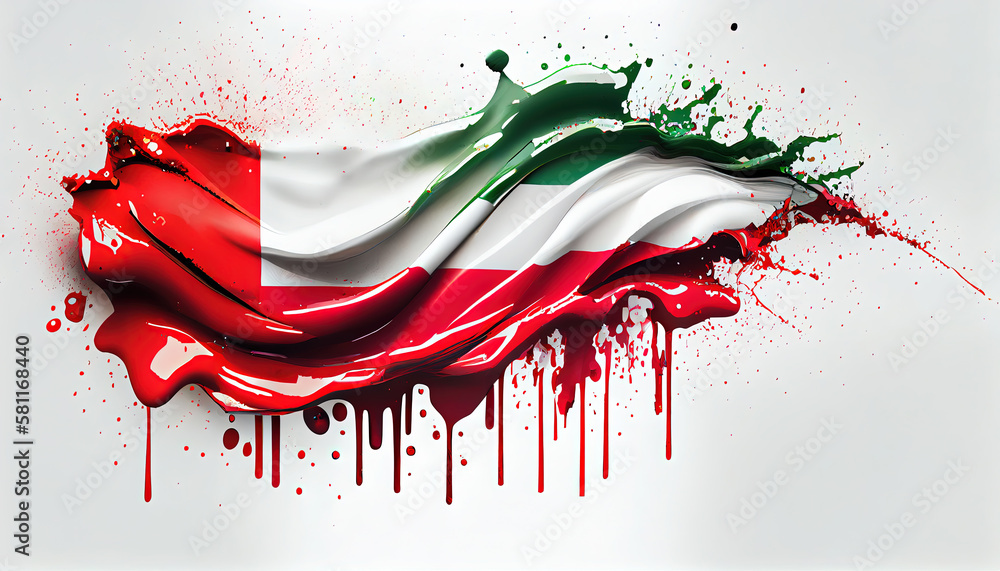 Liquid Paint Colors of Poland Flag Dripping and Explosion Abstract Art ...