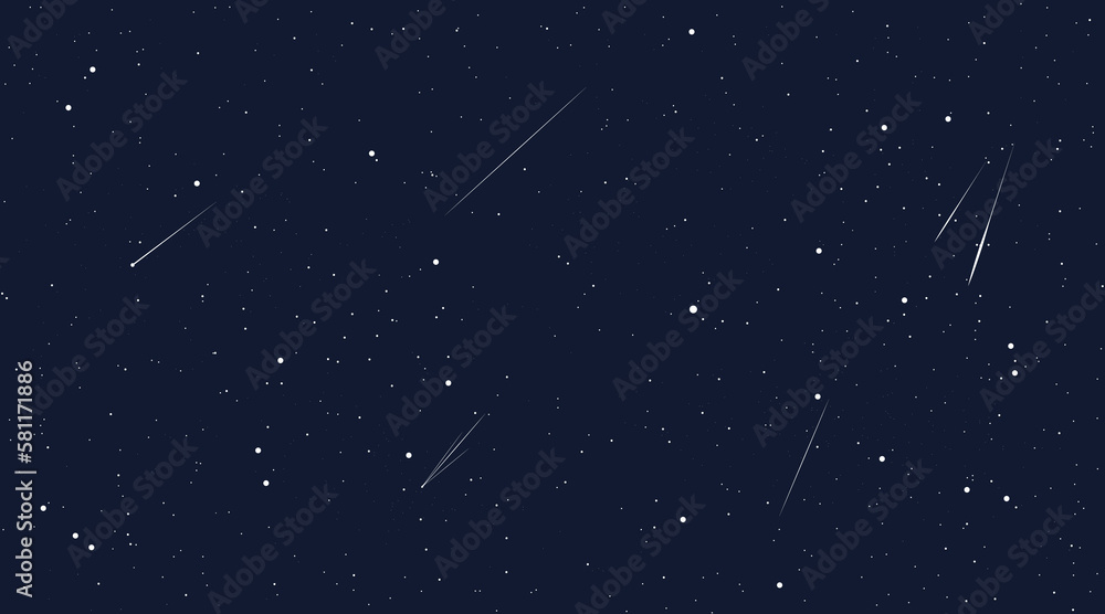 Starry space seamless pattern horizontal vector background. Cosmos ...