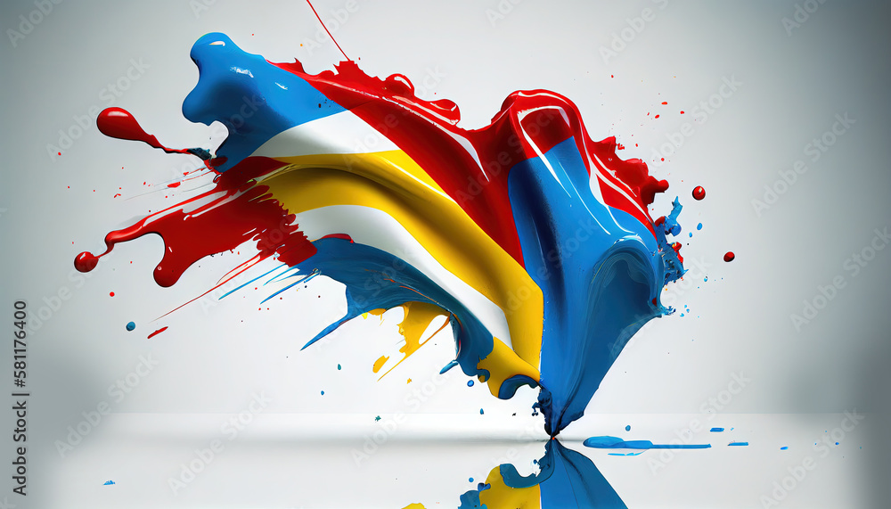 Liquid Paint Colors of Congo Flag Dripping and Explosion Abstract Art ...