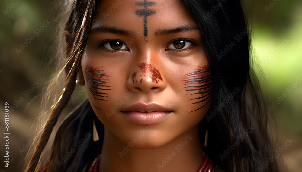 Hermosa Mujer del amazonas, Poder y Belleza de la Cultura Indigena del ...