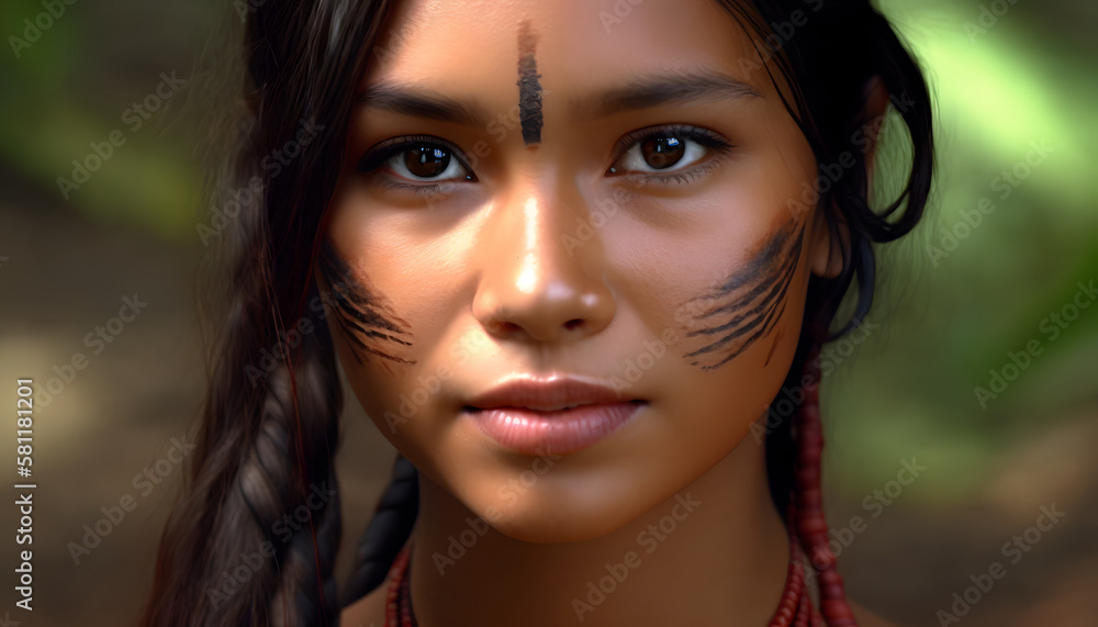 Hermosa Mujer del amazonas, Poder y Belleza de la Cultura Indigena del ...