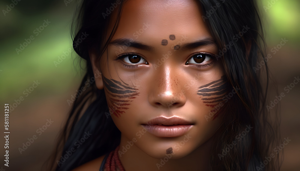 Hermosa Mujer del amazonas, Poder y Belleza de la Cultura Indigena del ...